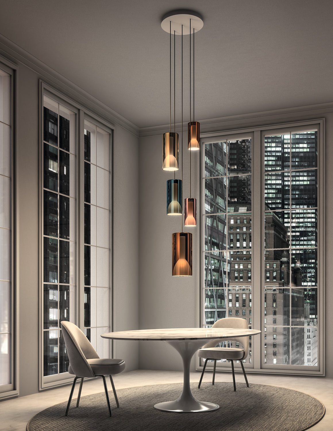 Penta Light Lit 5 Pendant Light Cluster | Inspyer Lighting