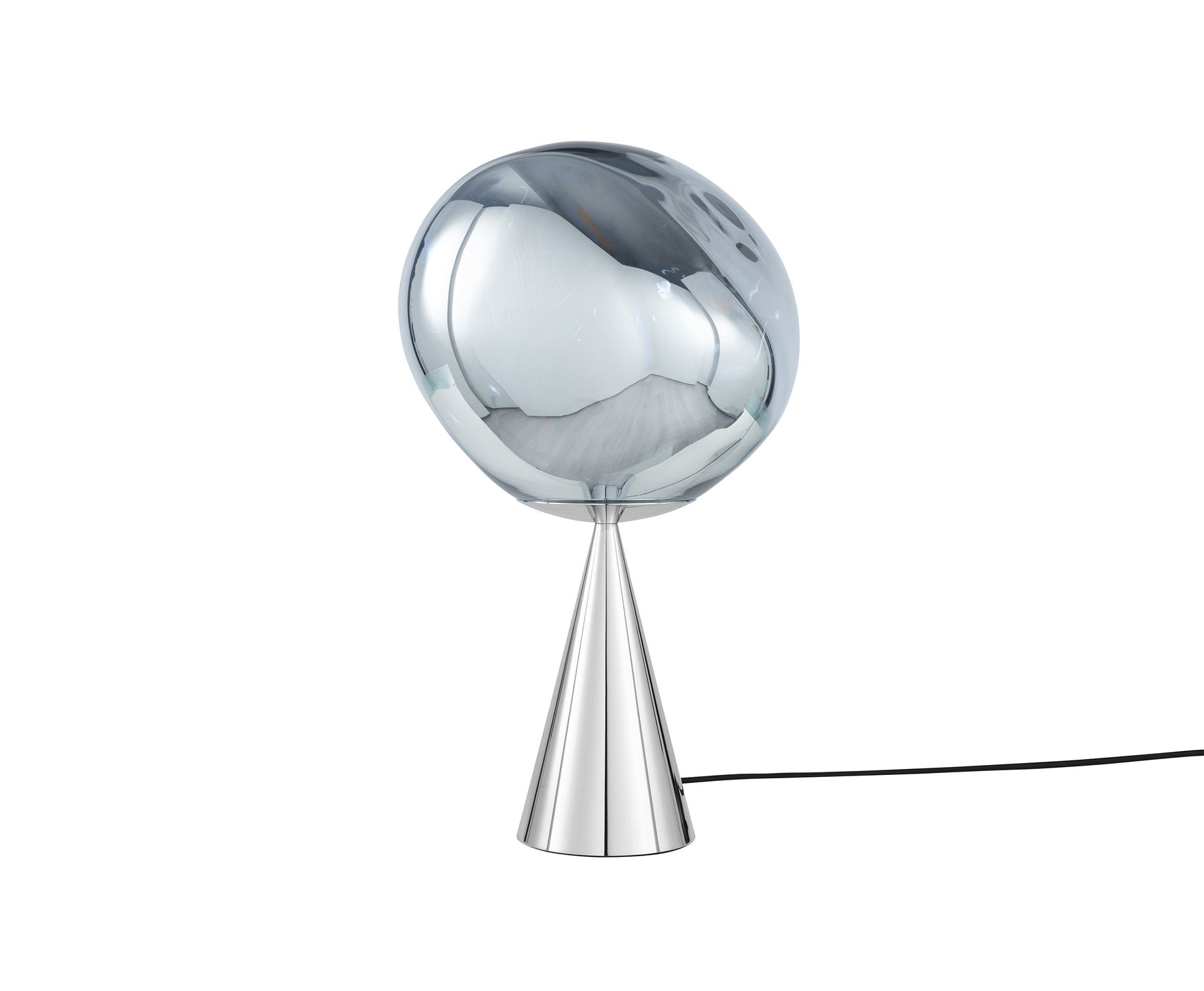 Tom Dixon Melt Cone Fat Table Lamp Silver | Inspyer Lighting