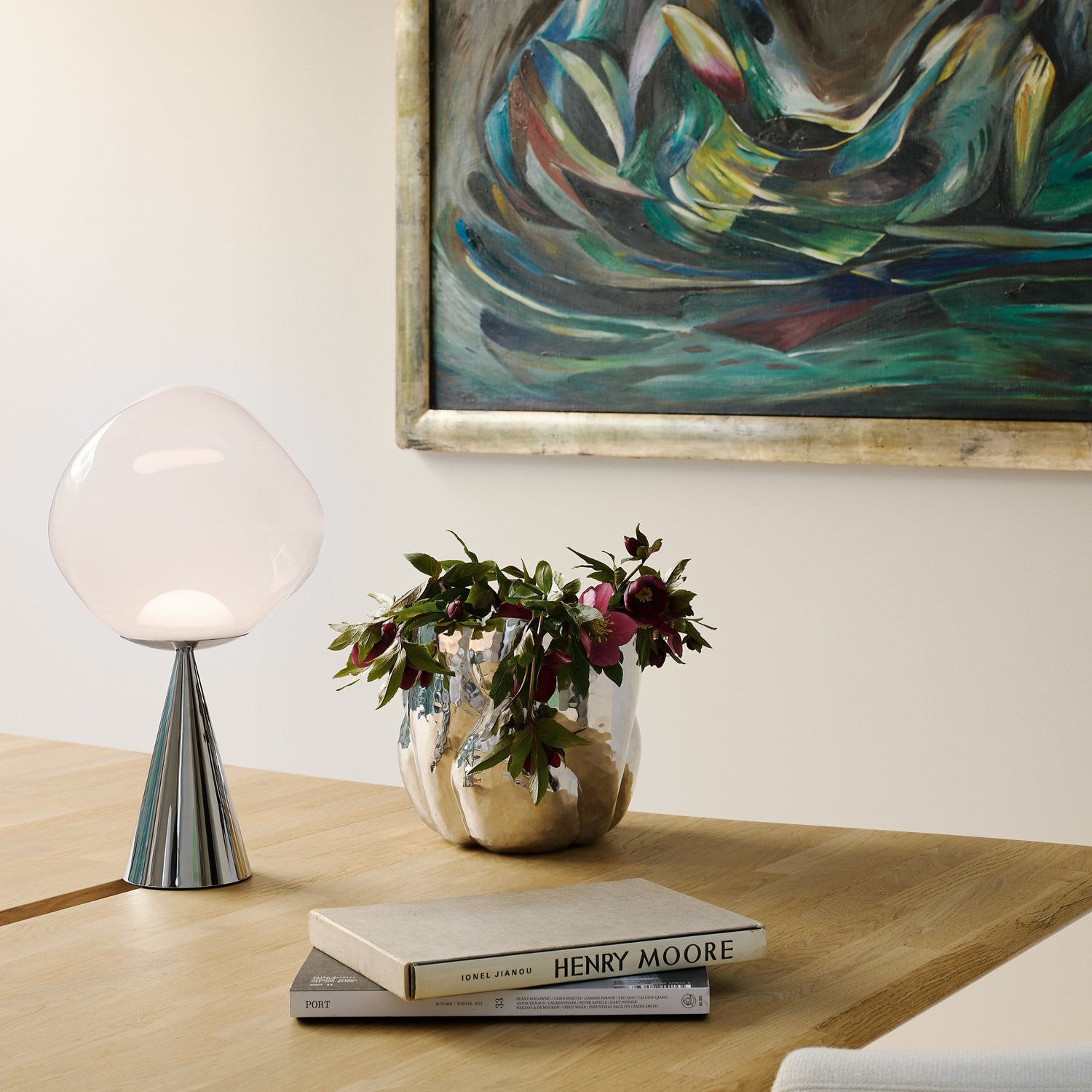 Tom Dixon Melt Cone Fat Table Lamp Silver | Inspyer Lighting