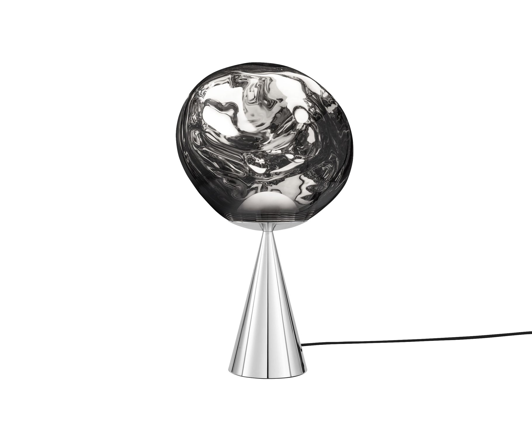 Tom Dixon Melt Cone Fat Table Lamp Silver | Inspyer Lighting