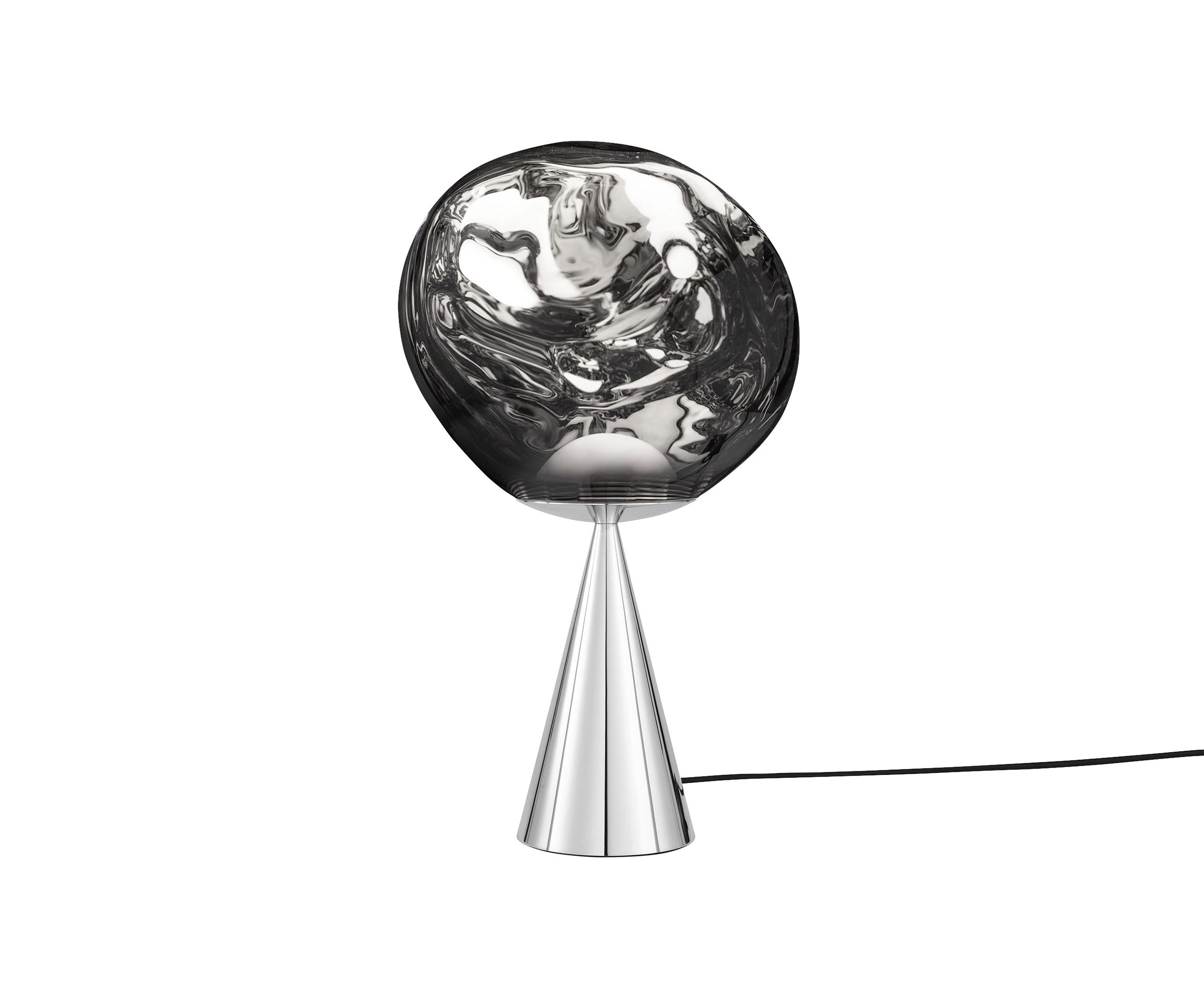 Tom Dixon Melt Cone Fat Table Lamp Silver | Inspyer Lighting