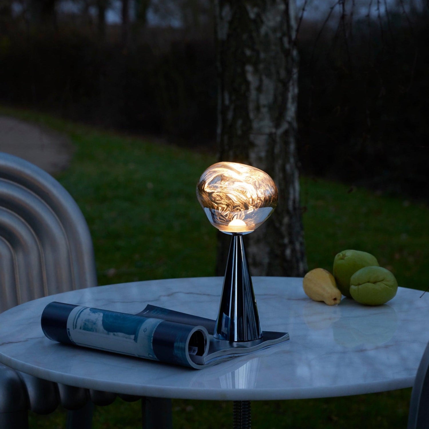 Tom Dixon Melt Portable Table Lamp Silver | Inspyer Lighting