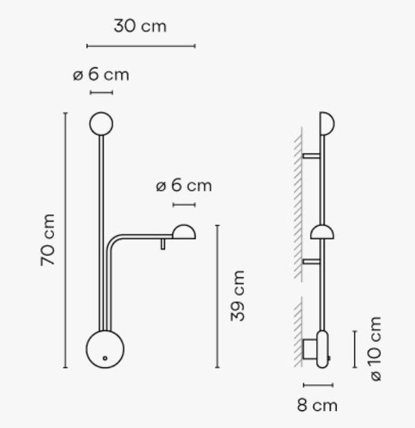 Vibia Pin Wall Light (1686) | Inspyer Lighting