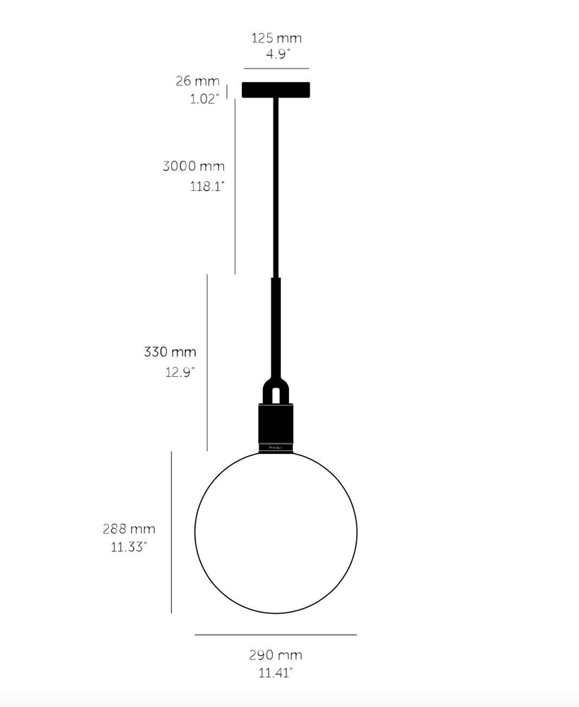 Buster + Punch Forked Pendant Light Opal Globe