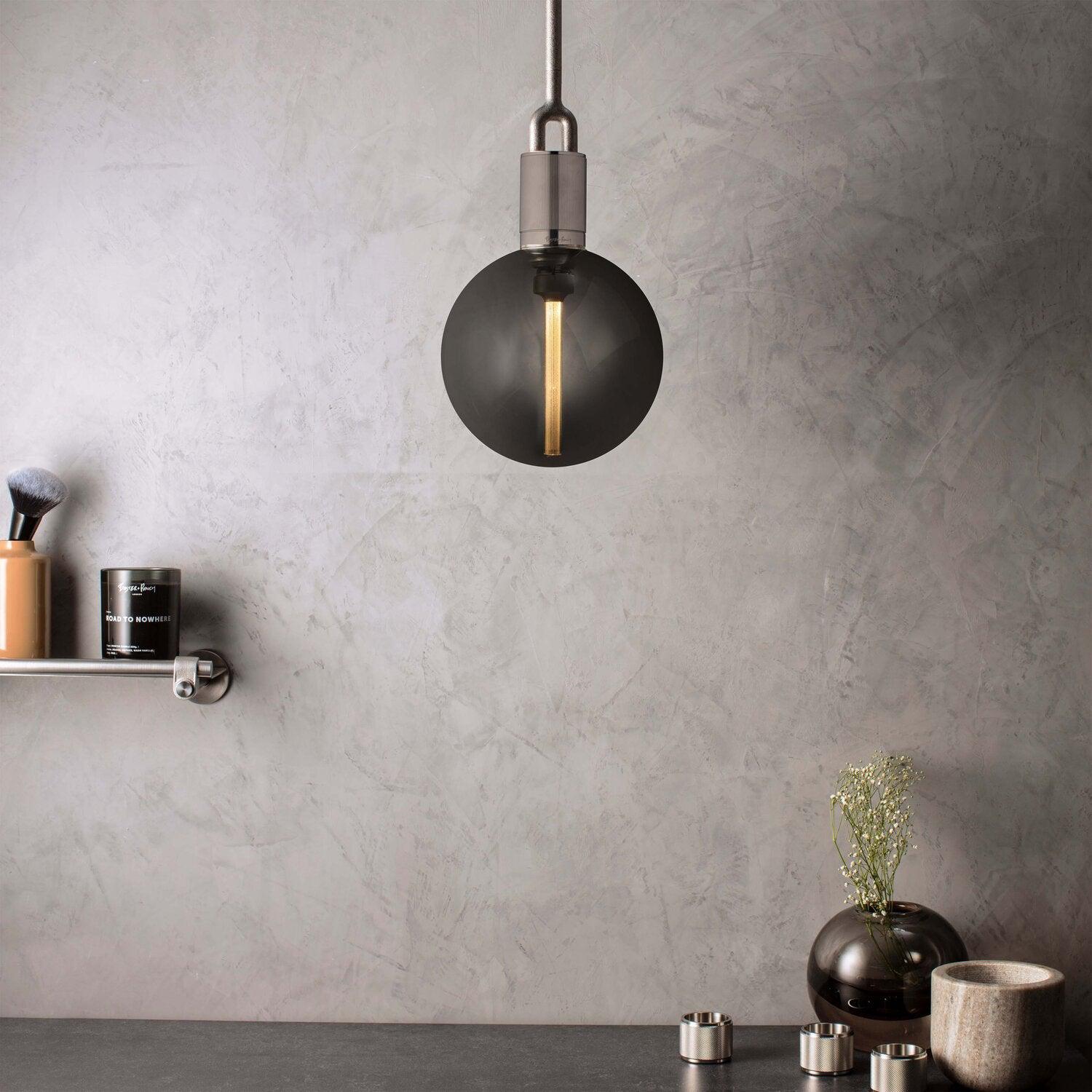 Buster + Punch Forked Pendant Light Smoked Globe