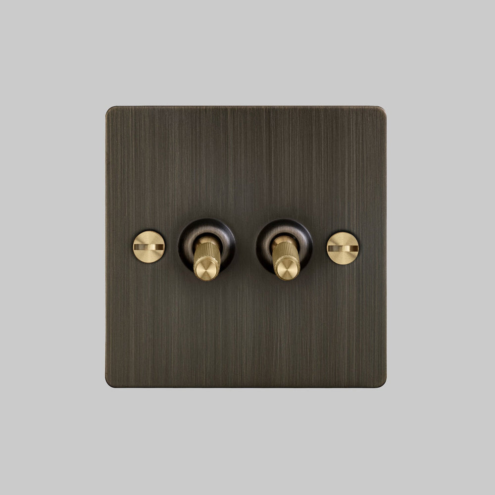 Buster + Punch Smoked Bronze 2G Toggle Light Switch | Inspyer Lighting