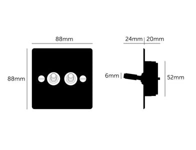 Buster + Punch Steel 2G Toggle Light Switch | Inspyer Lighting