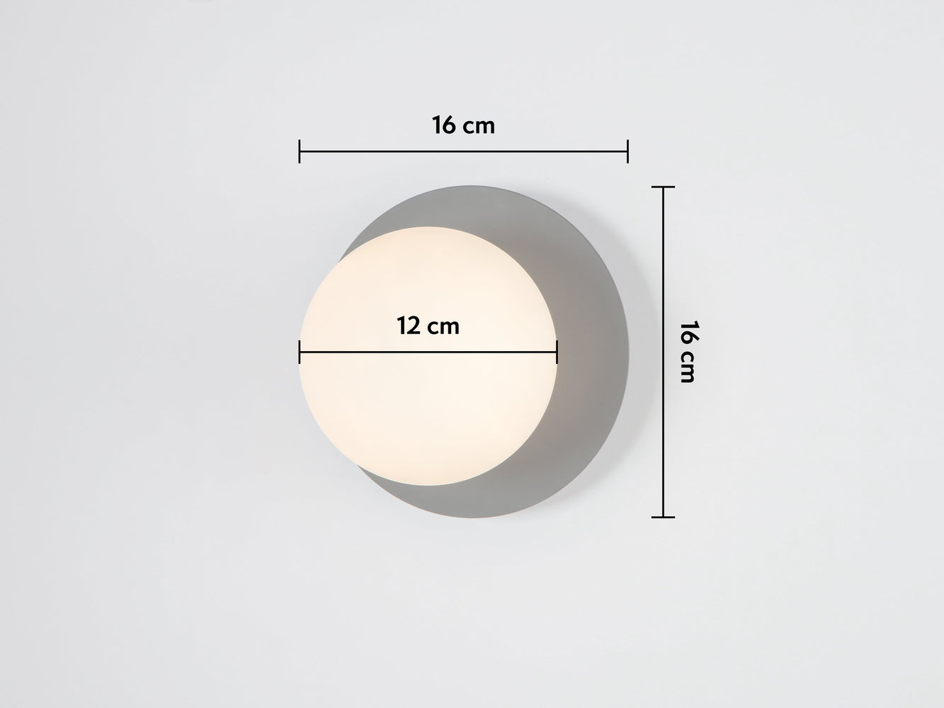 Houseof Charcoal Grey Opal Disk Wall Light