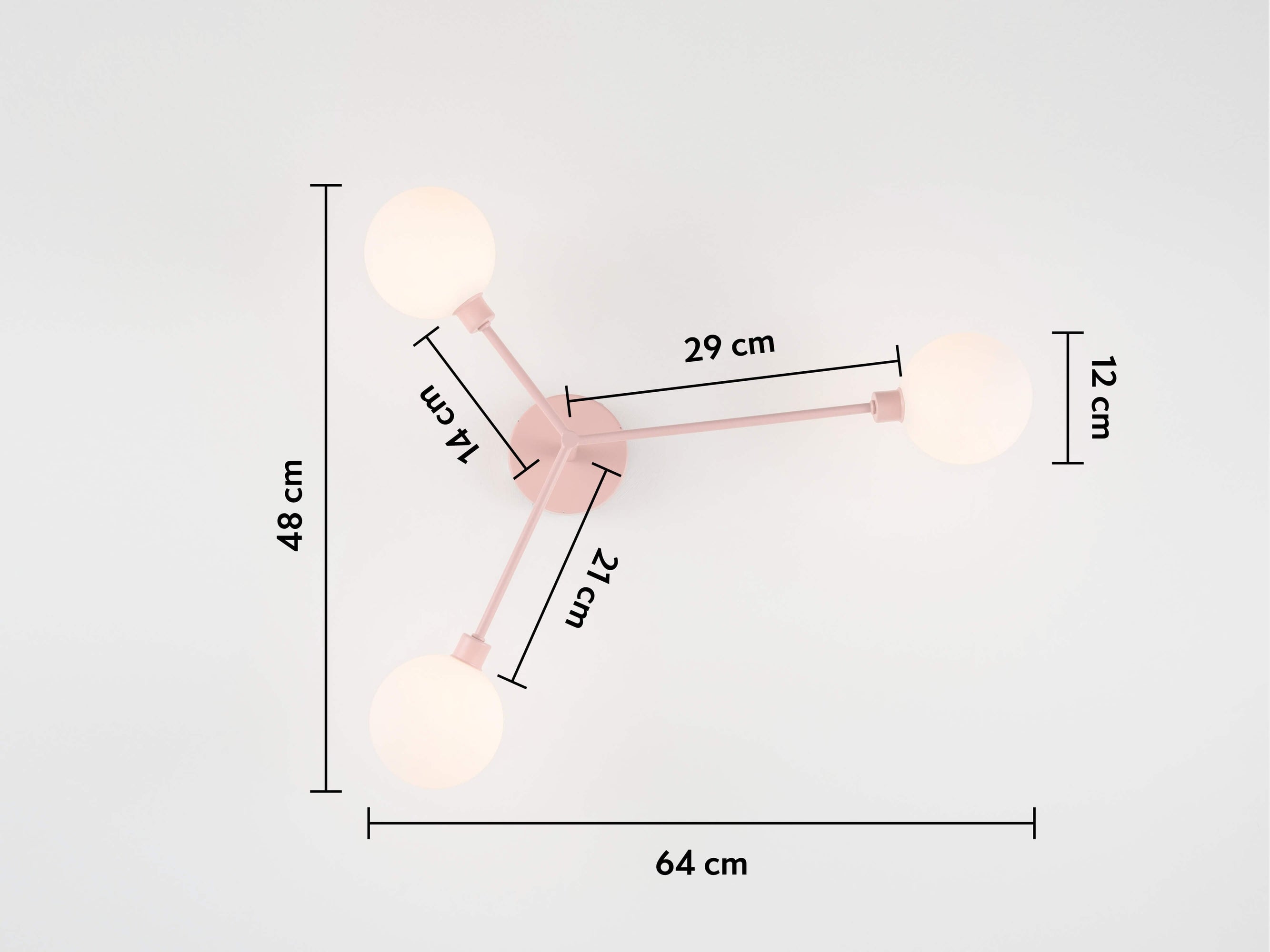 Houseof Pink 3 Light Flush Ceiling Light