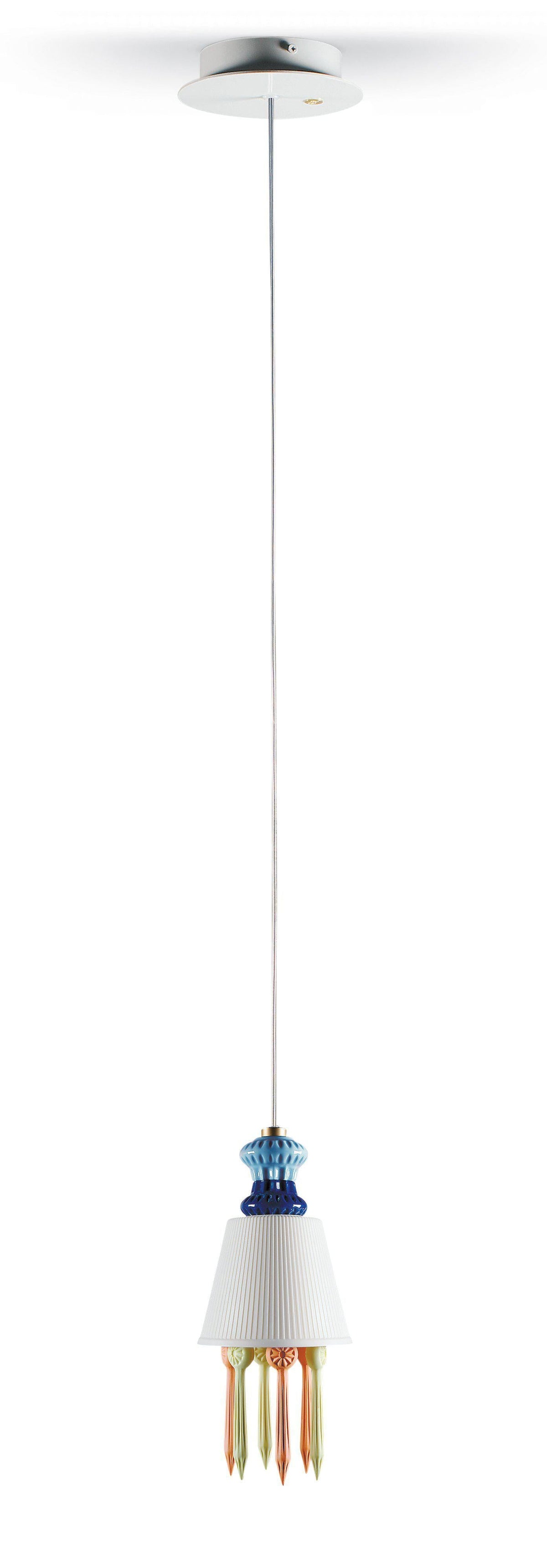 Lladro Belle de Nuit Pendant Light with Lithophane and Tears