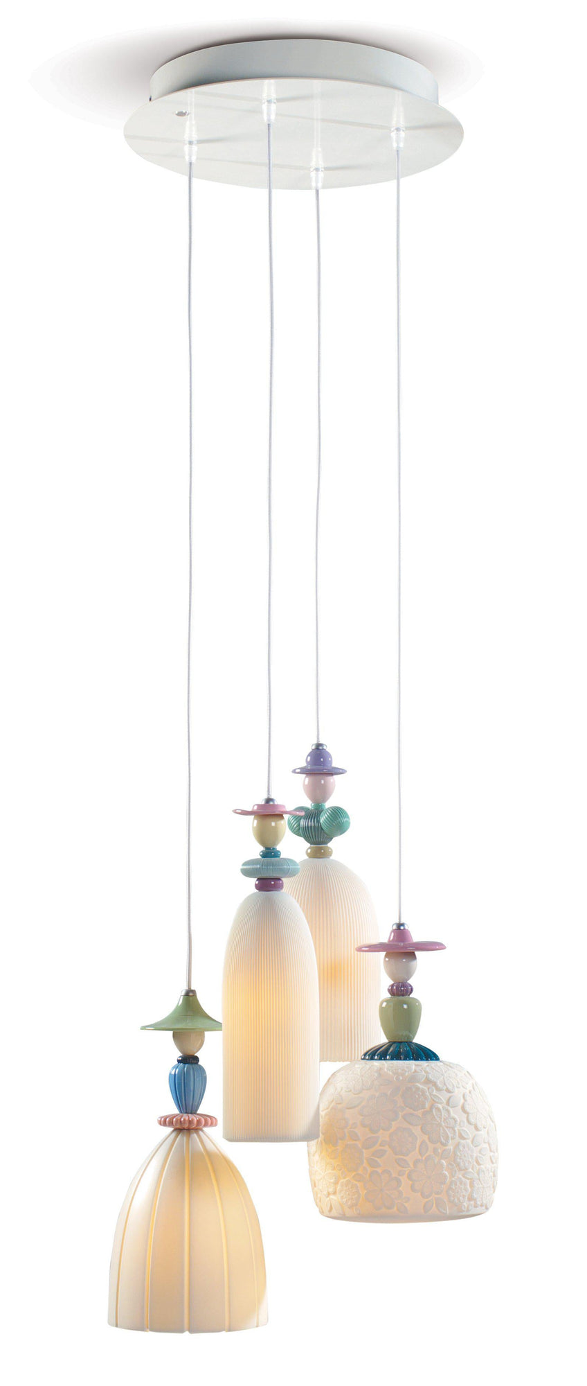 Lladro Mademoiselle 4 Lights Walking on The Beach Chandelier