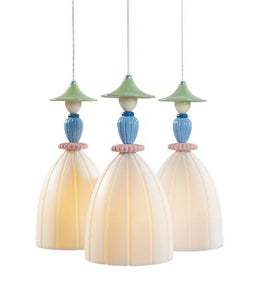 Lladro Mademoiselle Round Canopy 3 Lights Sharing Secrets Pendant ...