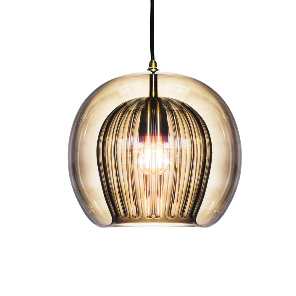 Marc Wood Studio Pleated Crystal Pendant Light Smoke | Inspyer Lighting