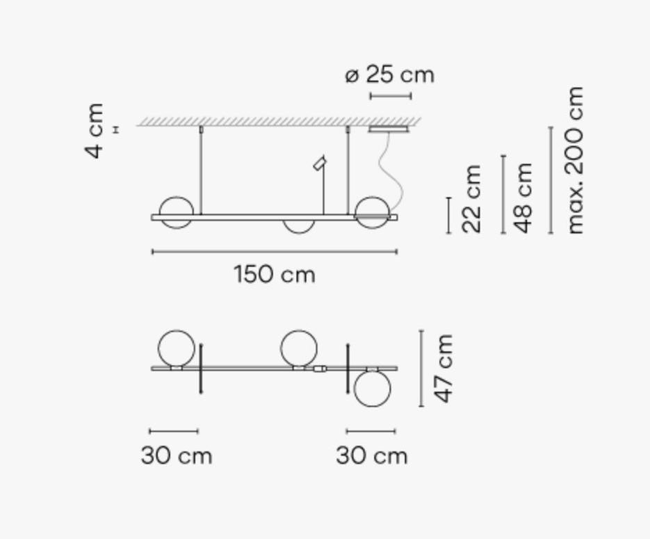 Vibia Palma Horizontal Suspension Light | Inspyer Lighting